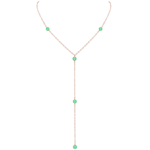 Dainty Chrysoprase Lariat Necklace Luna Tide