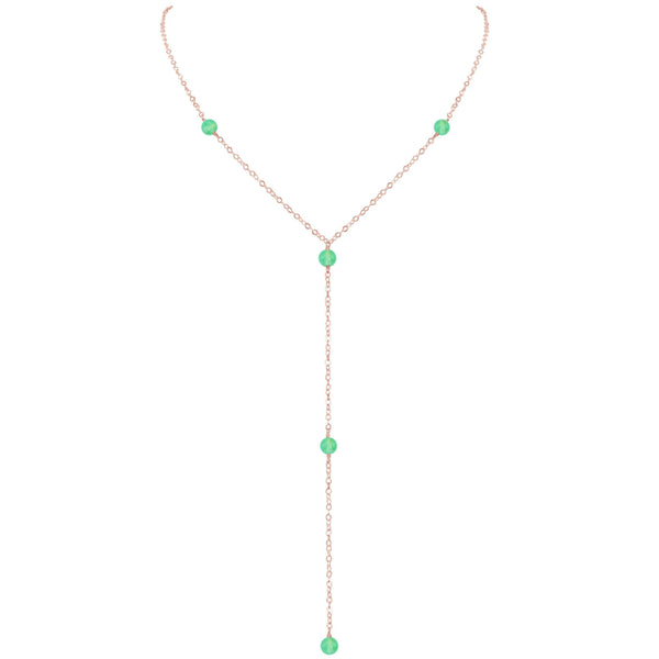 Dainty Chrysoprase Lariat Necklace Luna Tide
