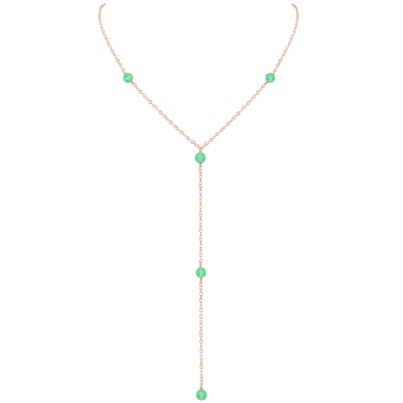 Dainty Chrysoprase Lariat Necklace Luna Tide