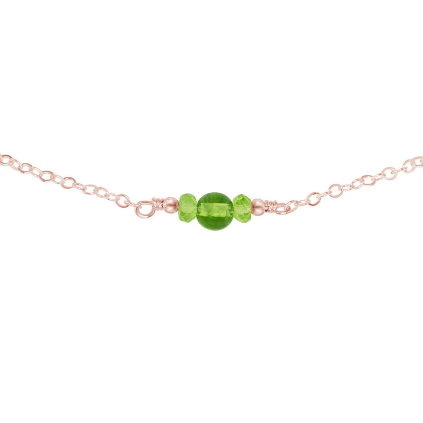 Dainty Peridot Gemstone Choker Necklace Luna Tide